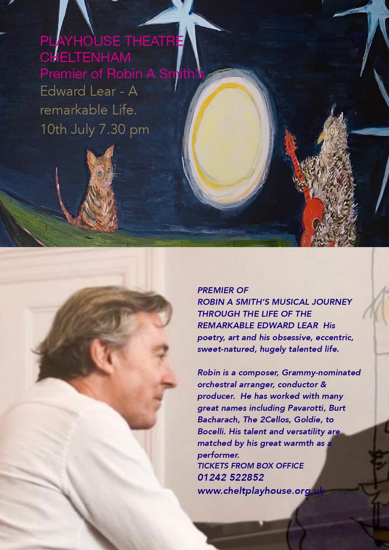 Cheltenham Playhouse | Robin A Smith - Premier musical - Edward Lear